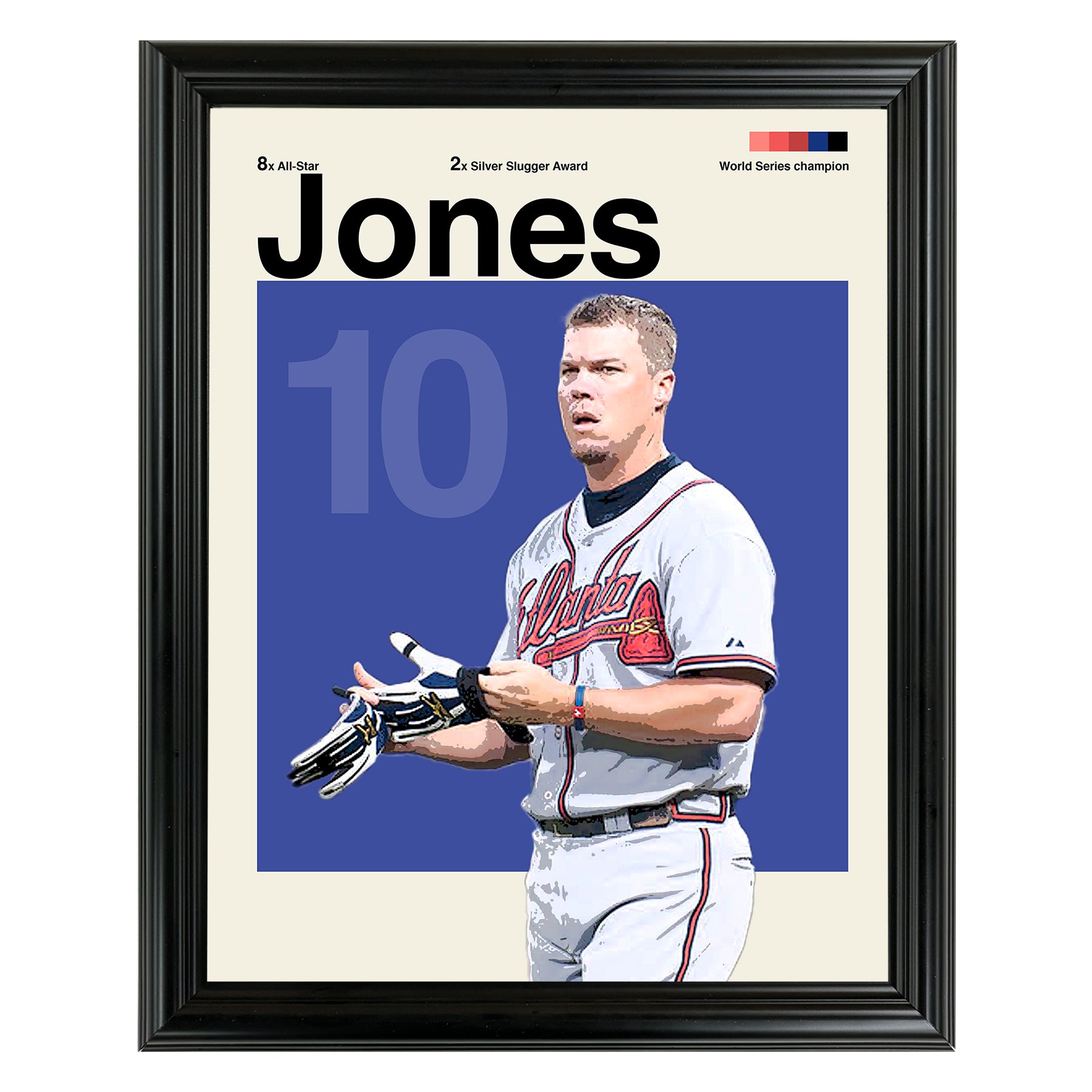 Chipper Jones Framed Sports Art Photo by Thomas Maxwell – Boxed Memories