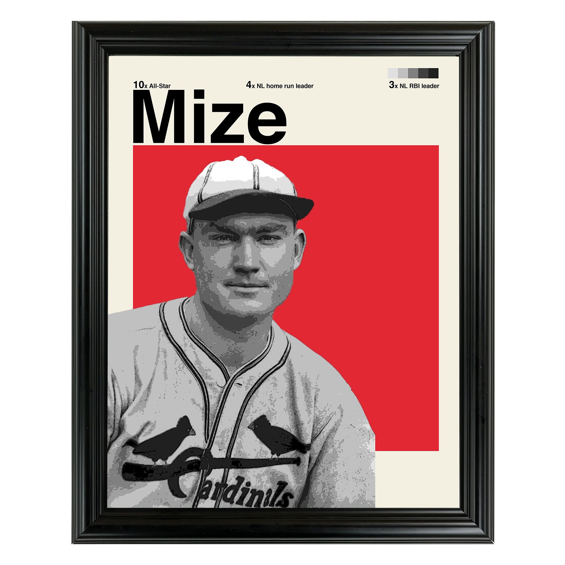 Johnny Mize Framed Sports Art Photo by Thomas Maxwell – Boxed Memories