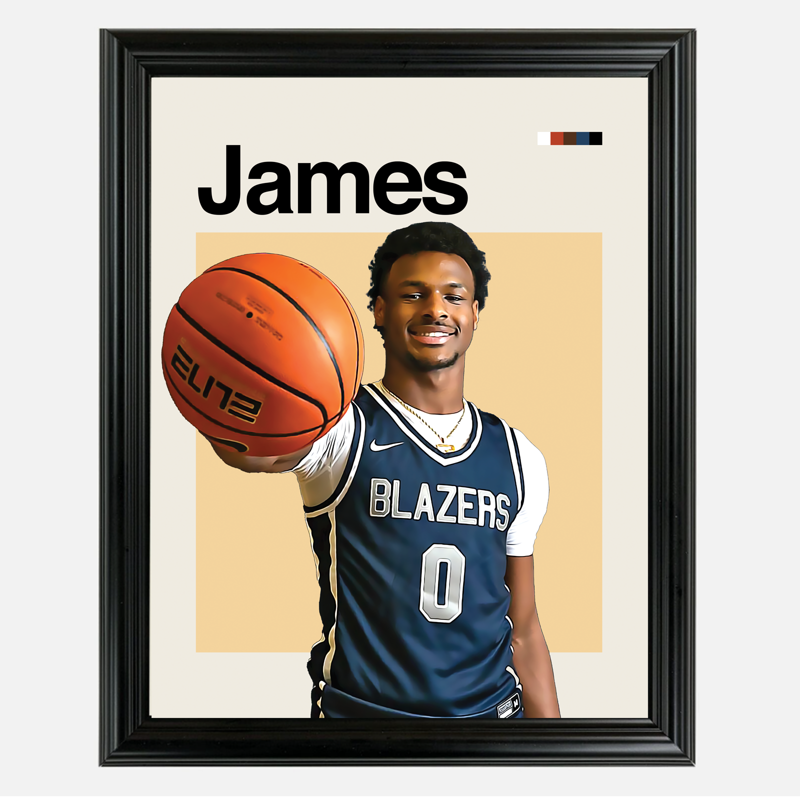 Bronny James Sports Art Framed Photo by Thomas Maxwell – Boxed Memories